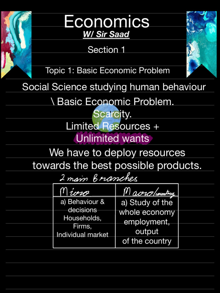 Basic Economic Problem Copy | PDF | Capital (Economics) | Labour Economics