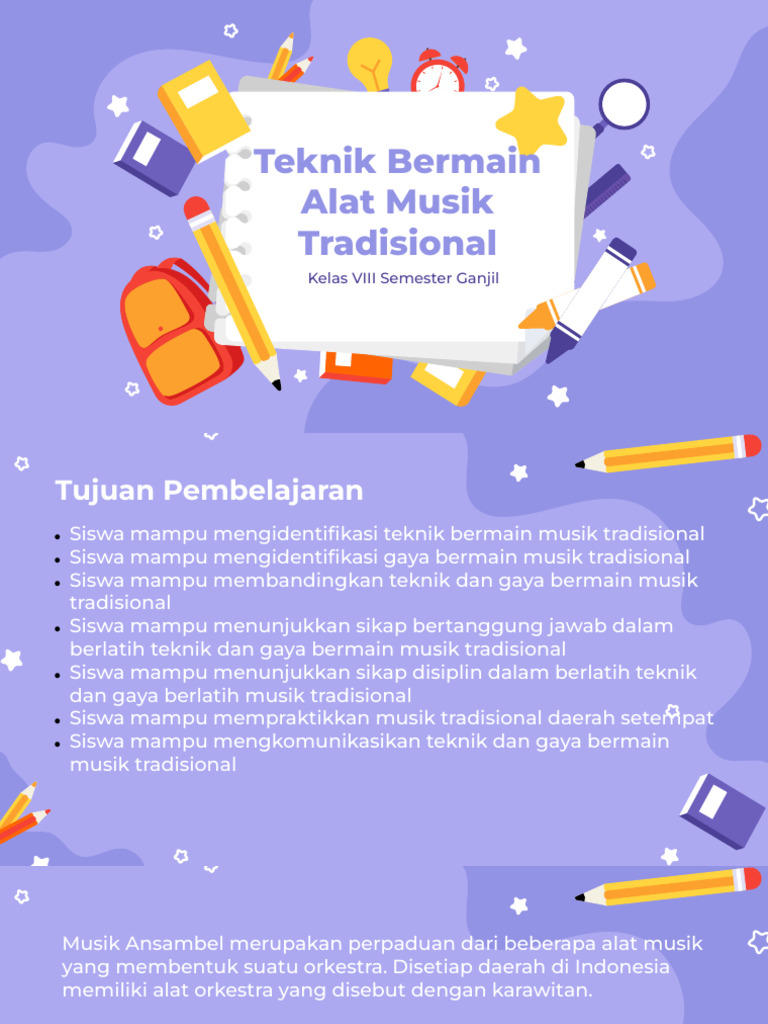 Teknik Bermain Alat Musik Tradisional | PDF