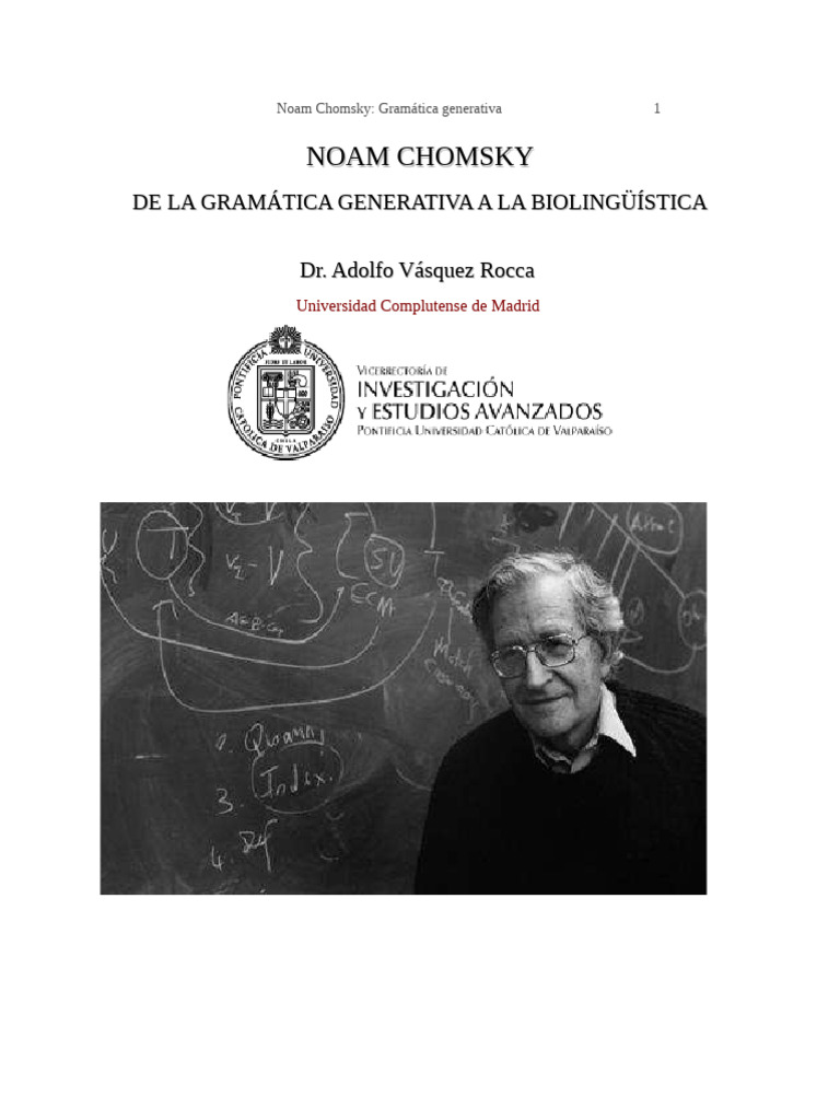 Noam Chomsky de La Gramatica Generativa | PDF | Noam Chomsky | Lingüística