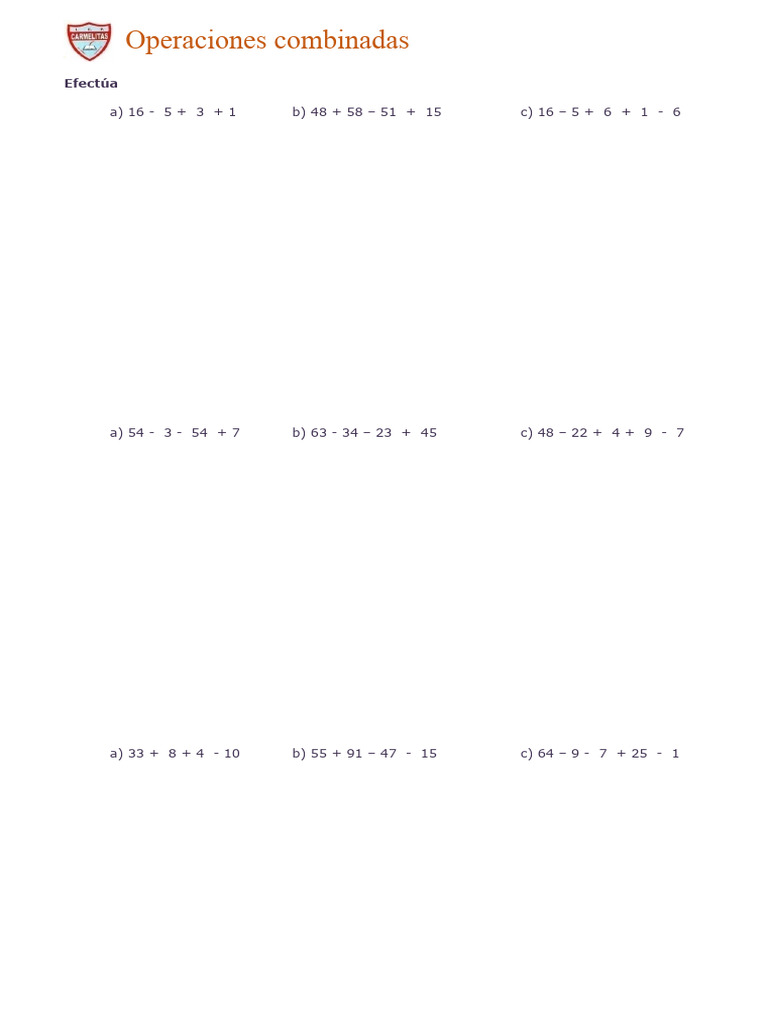 Operaciones Combinadas | PDF