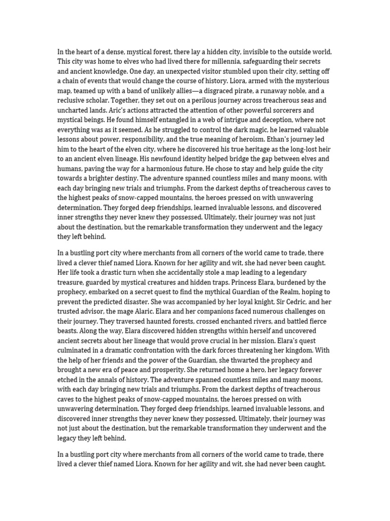 Long Random Stories 23 | PDF | Elf (Dungeons & Dragons) | Quest