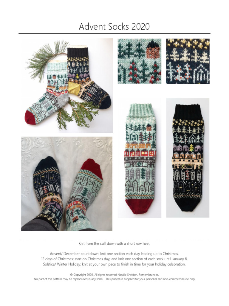 Advent Sock 2020 Nov Final | PDF | Knitting | Gauge (Knitting)
