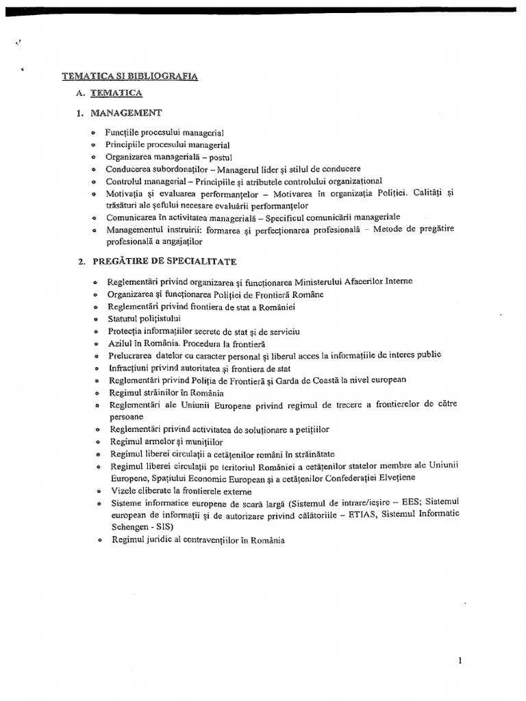 Tematica Si Bibliografie PPFA CLUJ | PDF