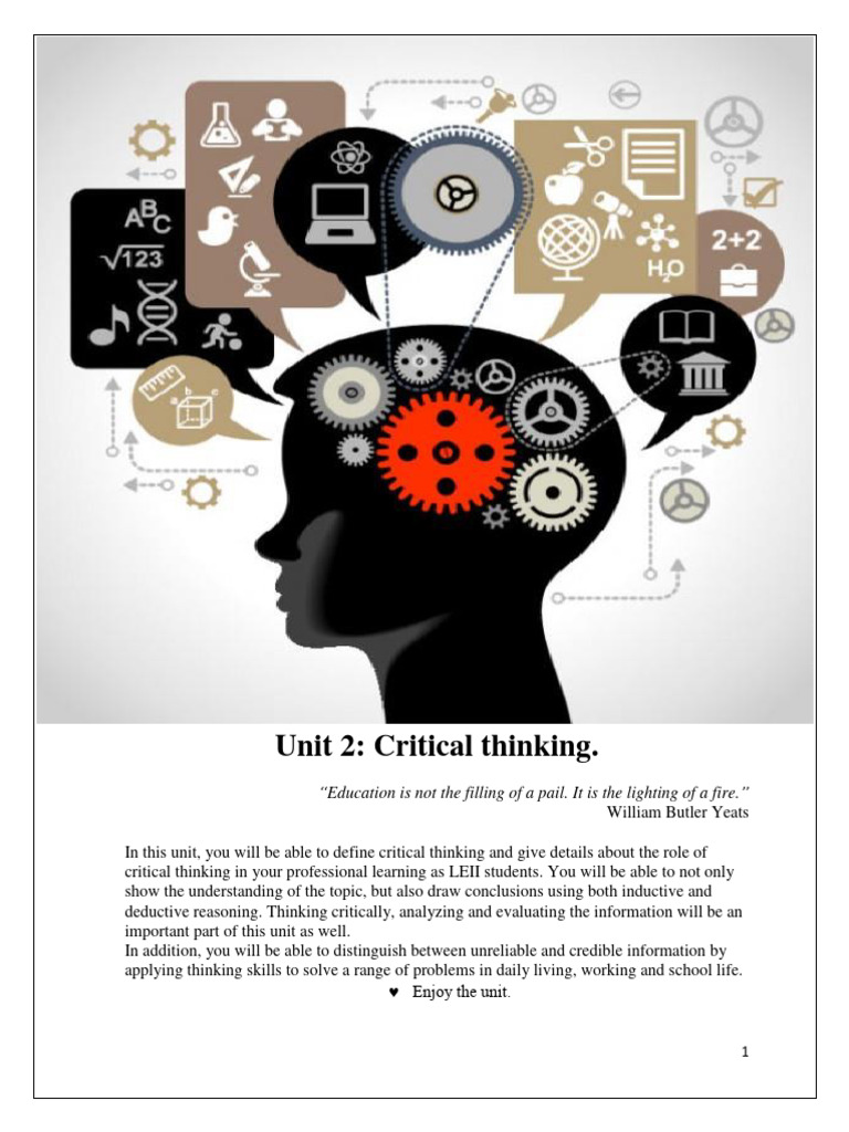 Unit 2. Critical Thinking. | PDF | Critical Thinking | Thought