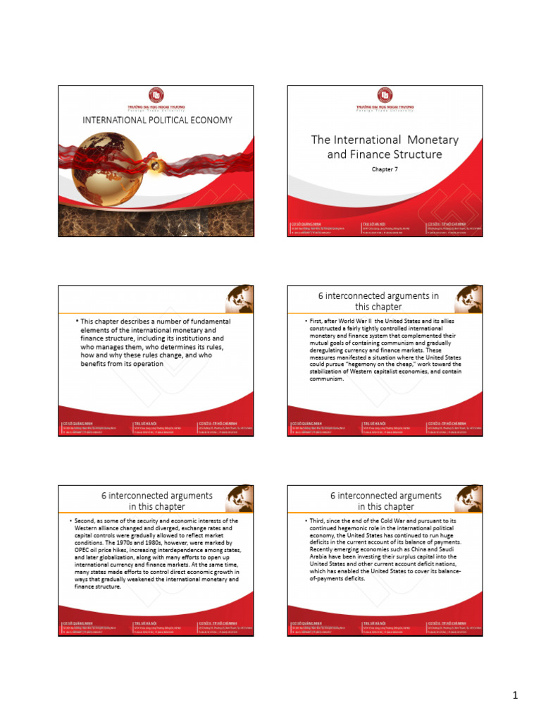 Part III Structures in IPE Chapter 7 Structure of Money and Finance | PDF | Exchange Rate | Gold ...