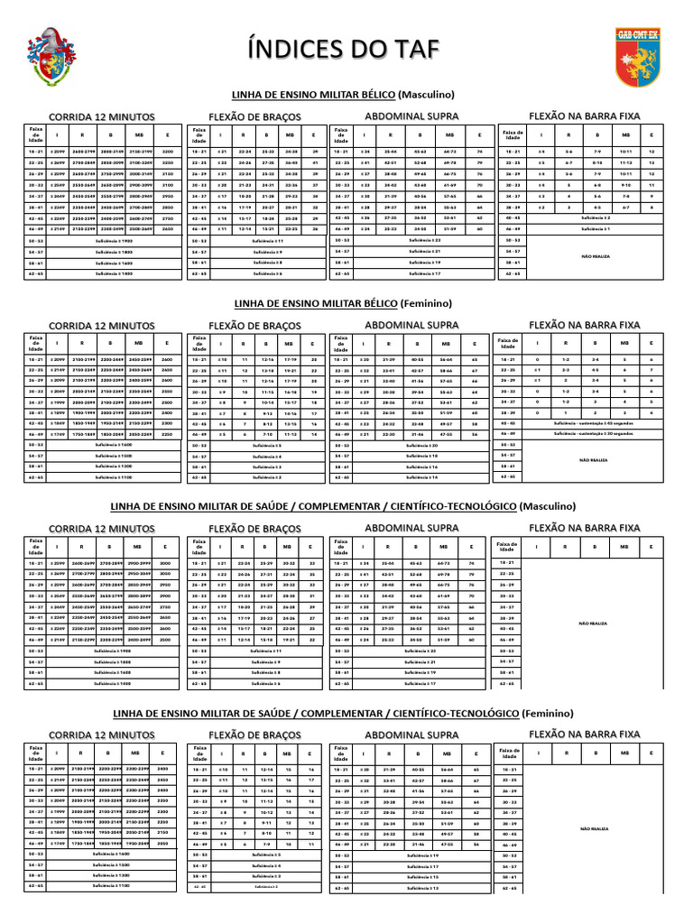 Novos Indices TAF | PDF