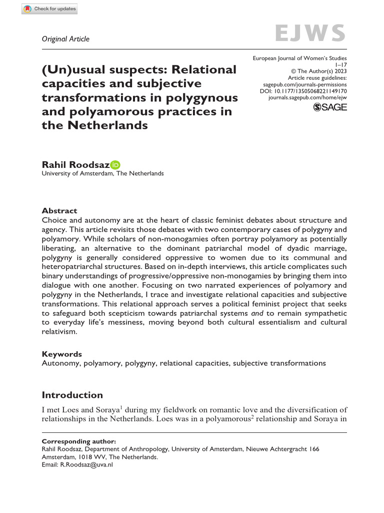 Roodzas-polygyny-polyamorie | PDF | Polyamory | Intimate Relationships