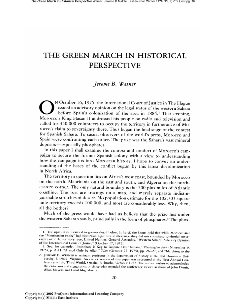 The Green March in Historical | PDF | Politics | History