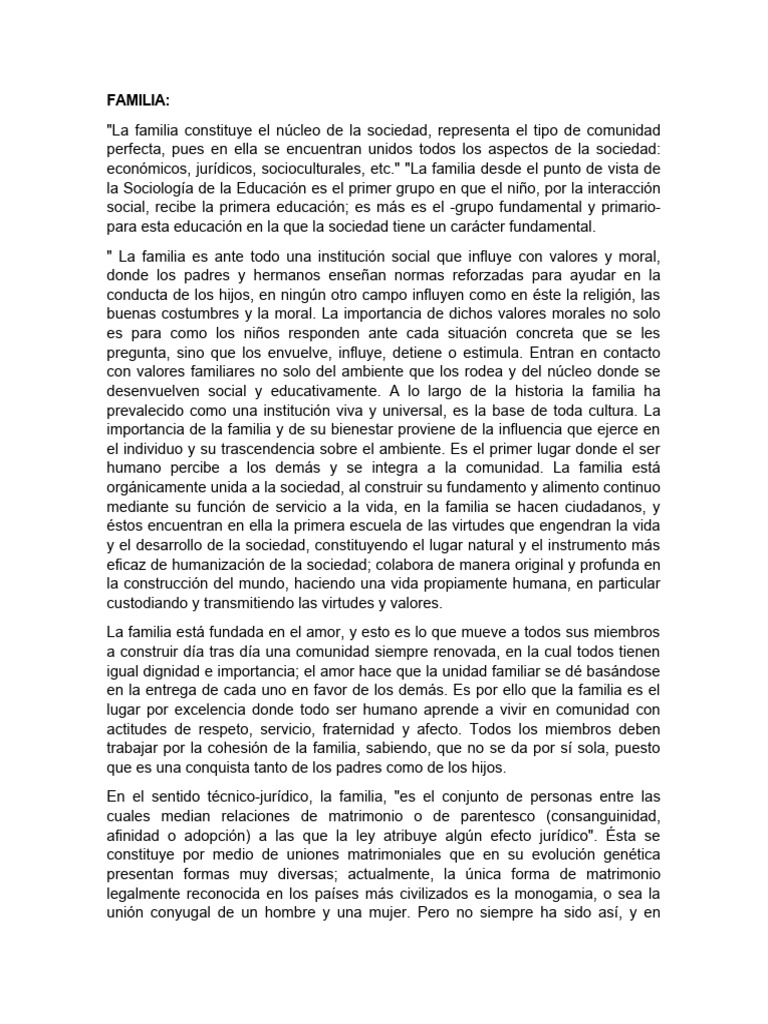 FAMILIA (Tema 1) | PDF | Familia | Sociedad