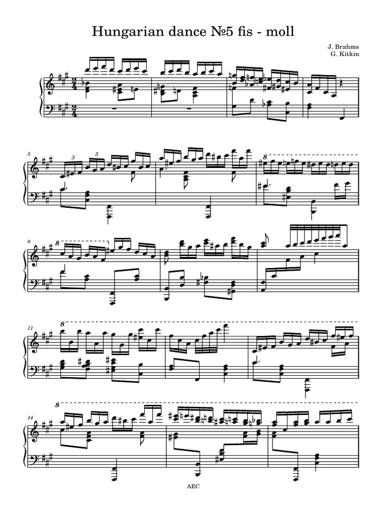 Hungarian Dance 5 Fis - Moll | PDF