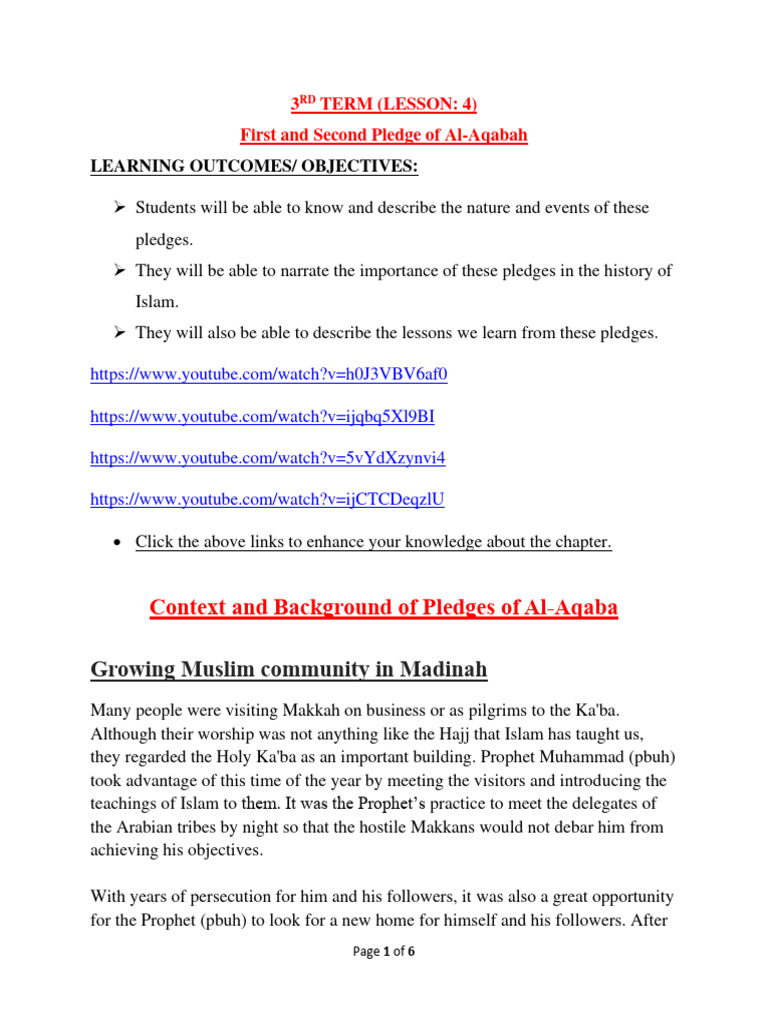 First and Second Pledges of Aqabah | PDF | Muhammad | Medina