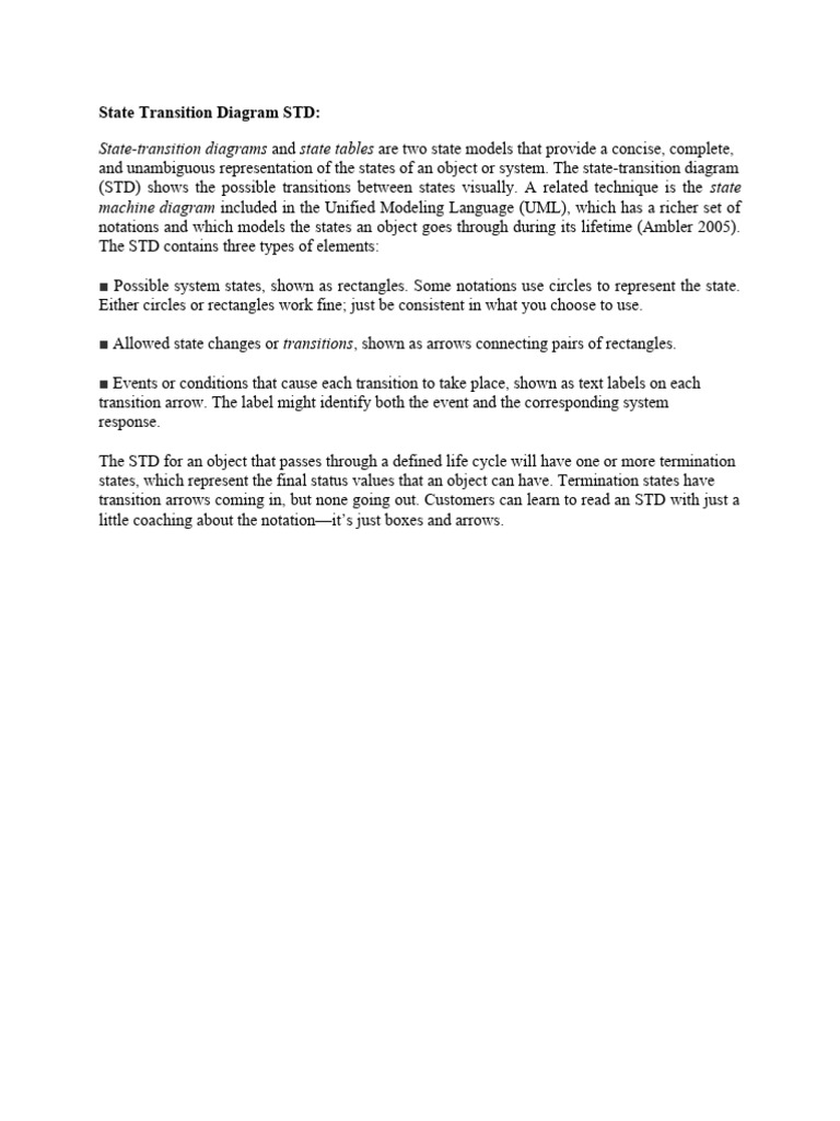 State Transition Diagram STD | Download Free PDF | Systems Engineering | Computer Science