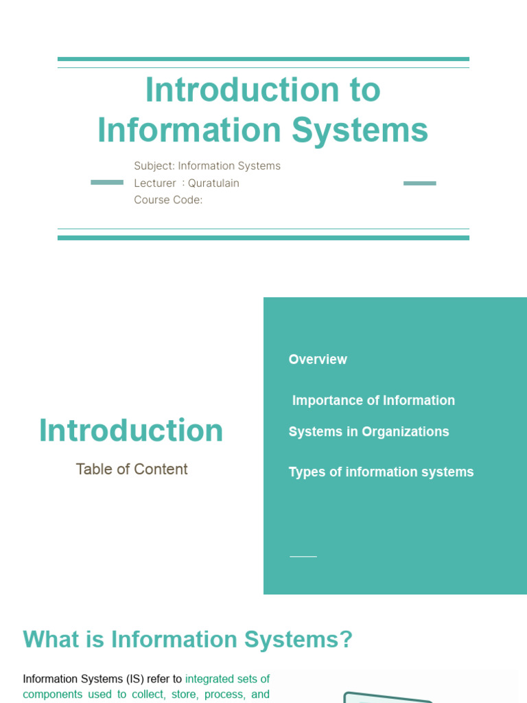 Lec 1 Information Systems-2 | PDF | Information System | Information