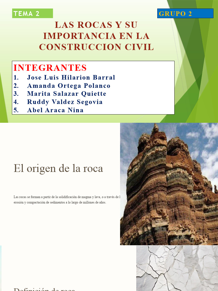 Presentación Rocas 1 | PDF | Roca (geología) | Roca sedimentaria