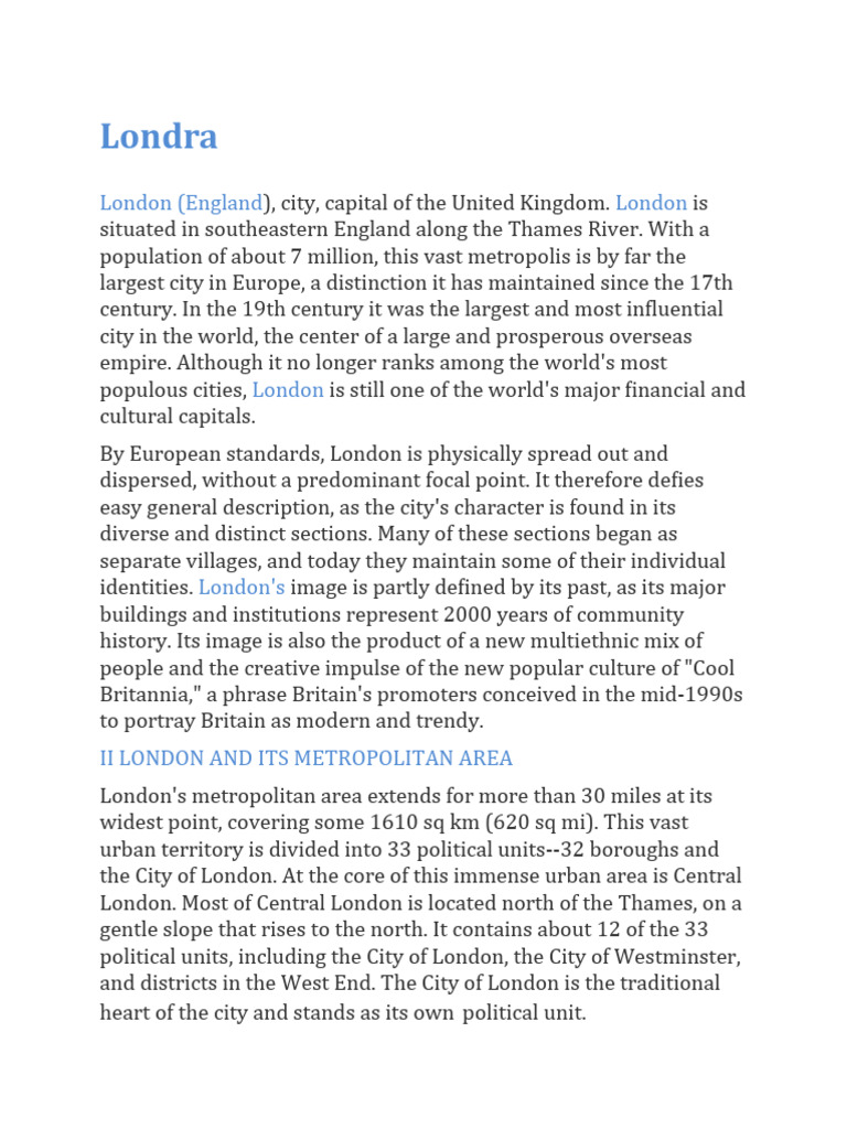 Discover London: Culture and Landmarks | PDF | London