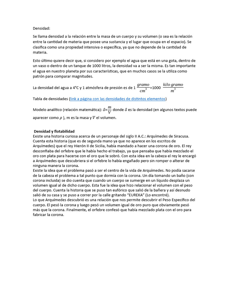 Densidad_y_flotabilidad | PDF | Densidad | Cantidades fisicas