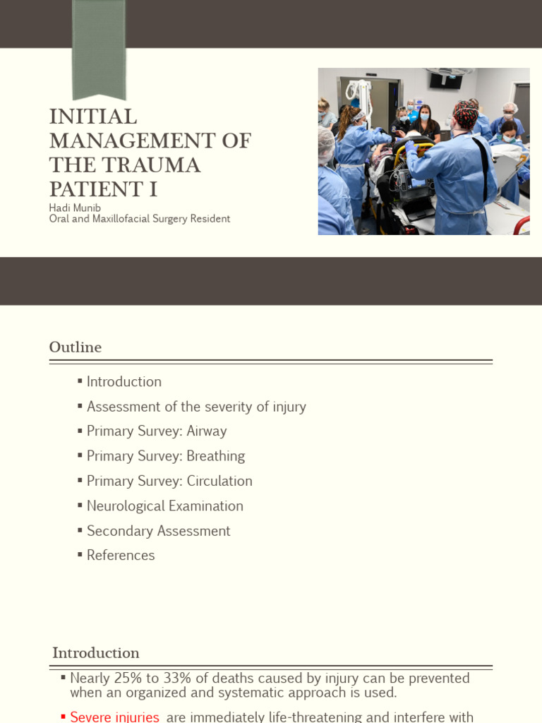 Initial Management of The Trauma Patient | PDF | Major Trauma | Thorax