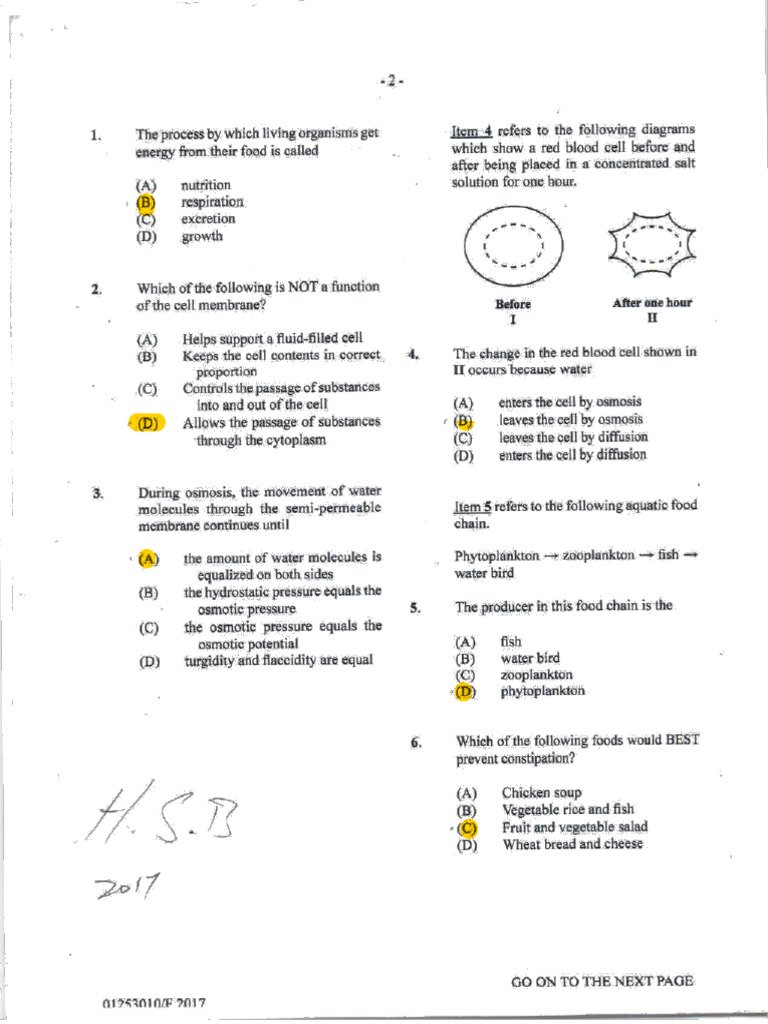 HSB Paper 1 (2017-2020) !! | PDF