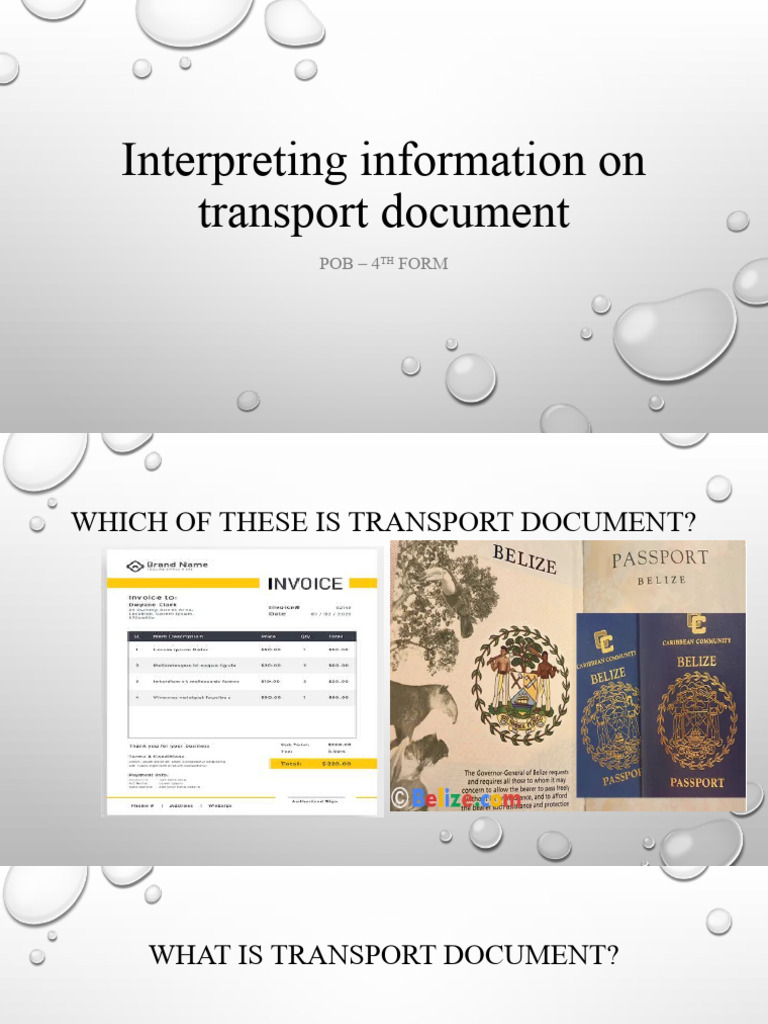 Interpreting Information On Transport Document | PDF | Business | Economies