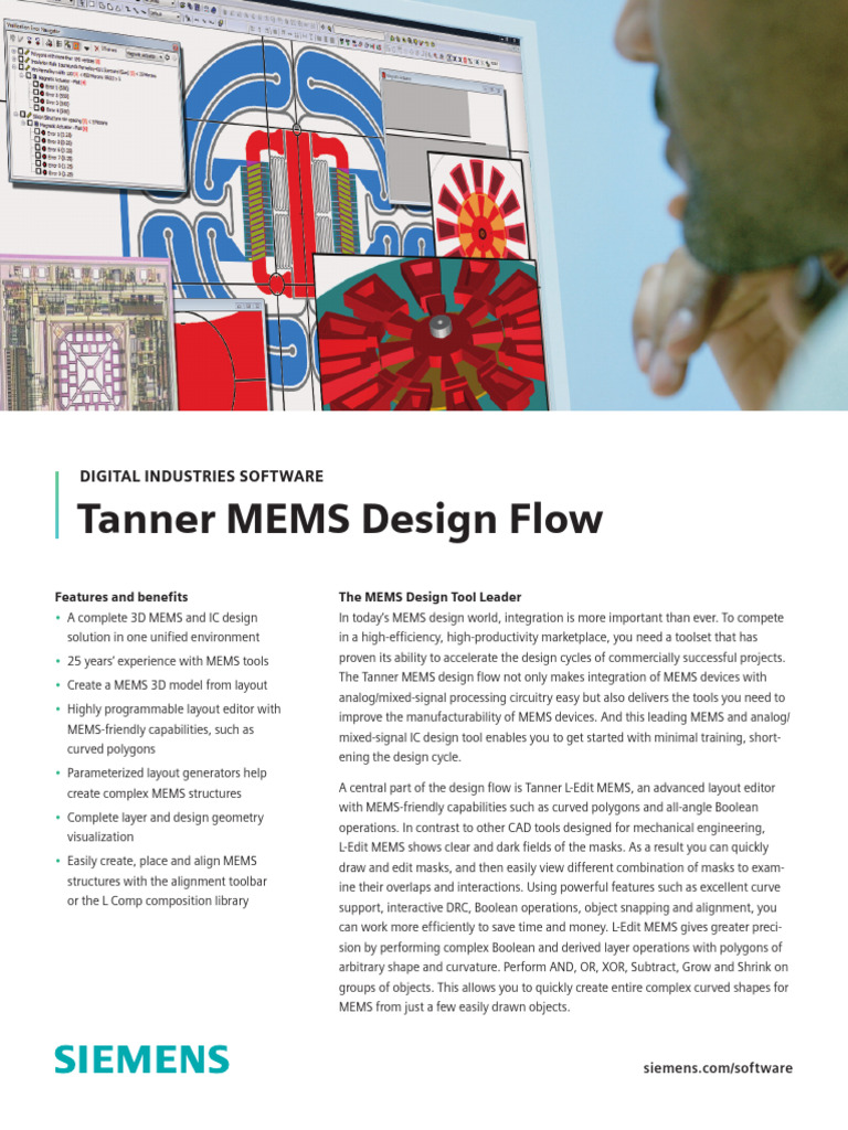 Siemens SW Tanner MEMS Design Flow FS 81554 D2 | PDF | 3 D Computer Graphics | 3 D Modeling