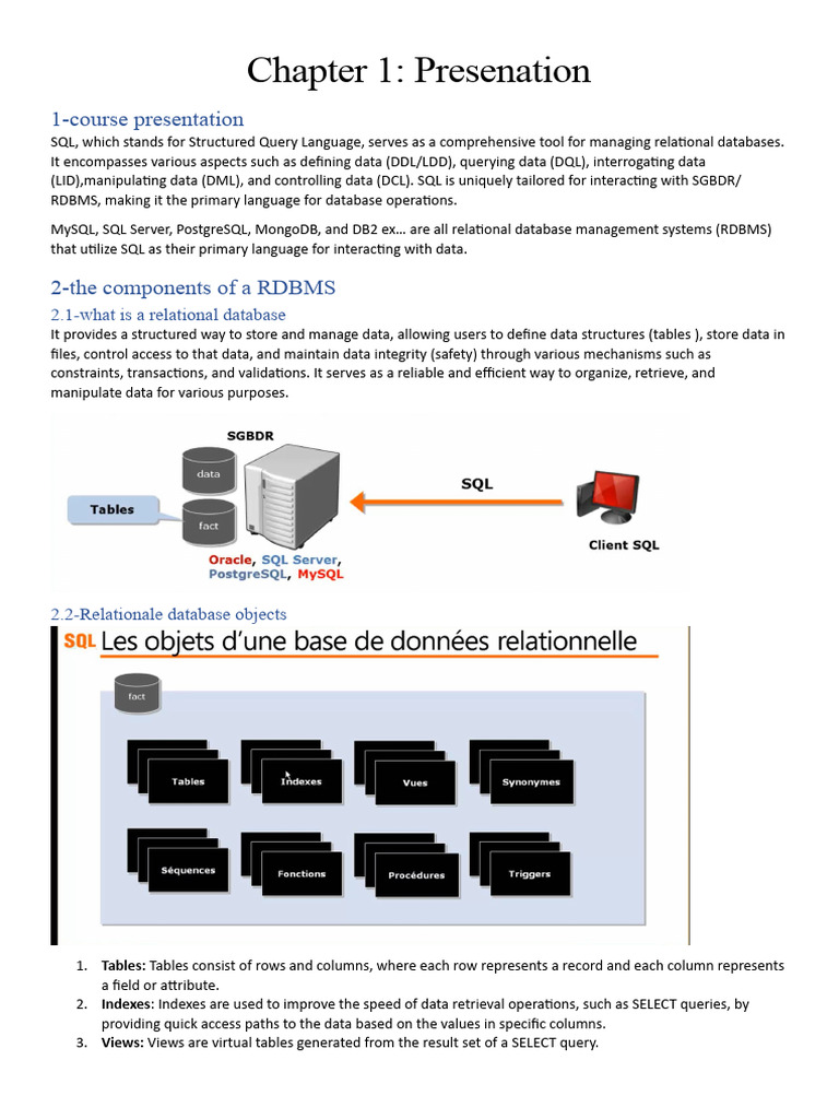 Chapter 1: Presenation: 1-Course Presentation | PDF | Database Index | Relational Database
