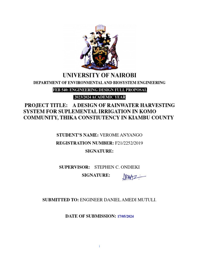 Verome Anyango Final Design Project2 | PDF | Surface Runoff | Normal ...