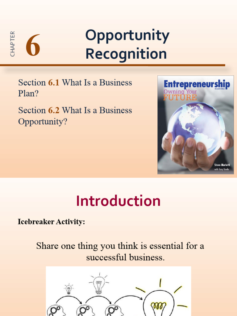 Chapter 6, Opportunity Recognition | PDF | Business Plan | Feasibility ...