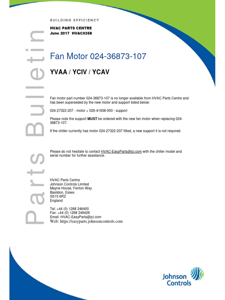 Fan Motor 024-36873-107 | PDF