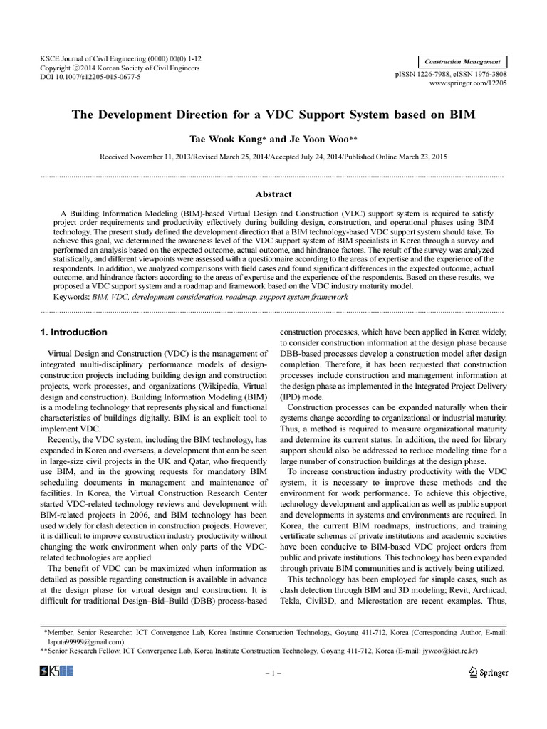 The Development Direction For A VDC Supp | PDF | Building Information ...