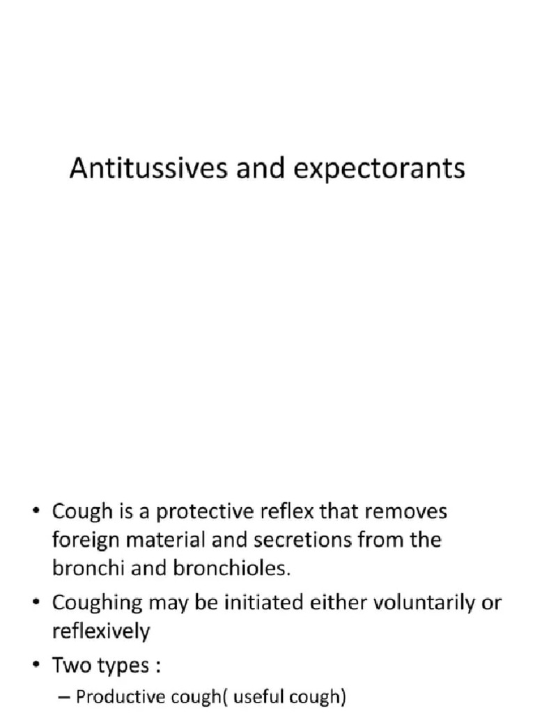Antitussives Expectorants | PDF