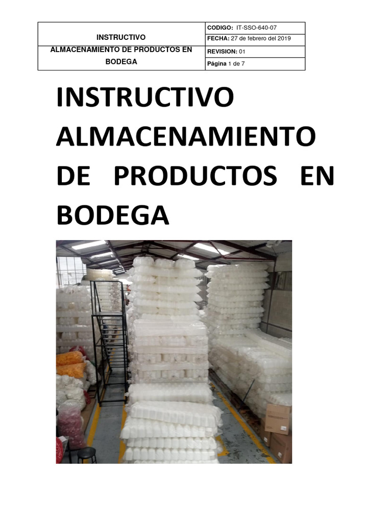 Manual de Almacenamiento-Bodega | PDF | Almacén