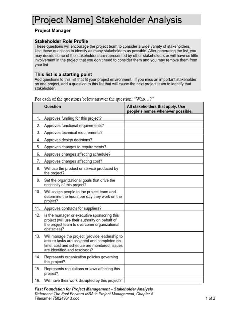 Stakeholder Analysis | PDF | Stakeholder (Corporate) | Business Economics