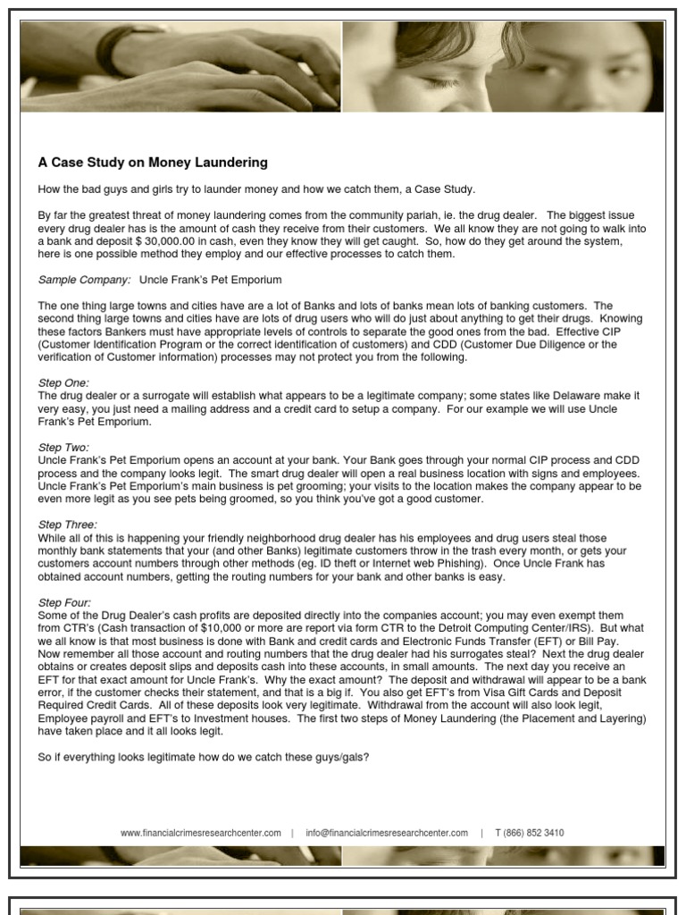 Money Laundering Case Study | PDF | Deposit Account | Banks