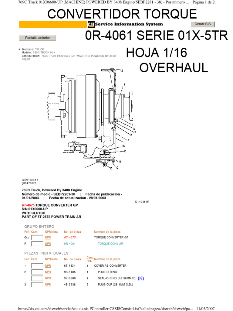 Convertidor Torque Overhaul | PDF | Partes de vehículo | Bienes ...