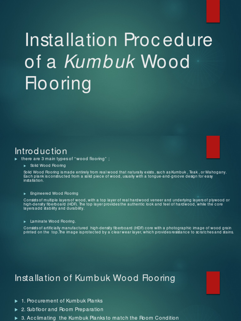 Kumbuk Wood Flooring Installation Guide | PDF | Flooring | Wood