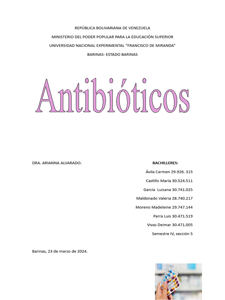Antibióticos, completo, corregido | PDF | Las bacterias | Resistencia antimicrobiana