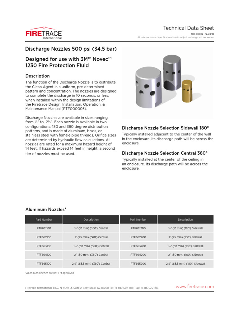 TDS-Novec Discharge Nozzles | PDF | Building Engineering | Chemical ...