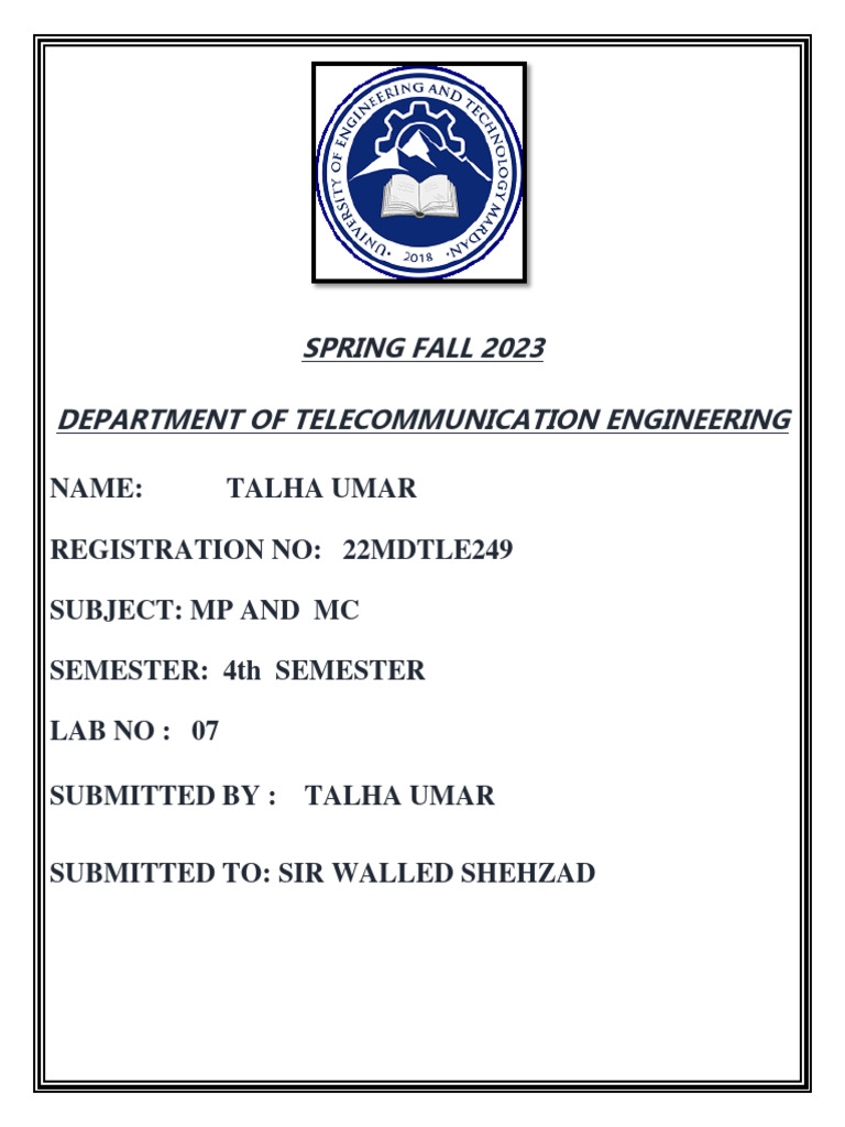 Talha MP Lab 07 | PDF