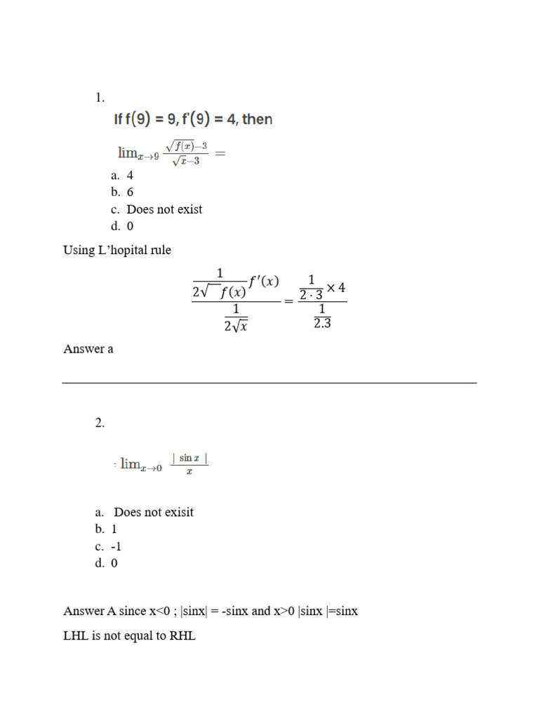 Math Problem Solutions | PDF