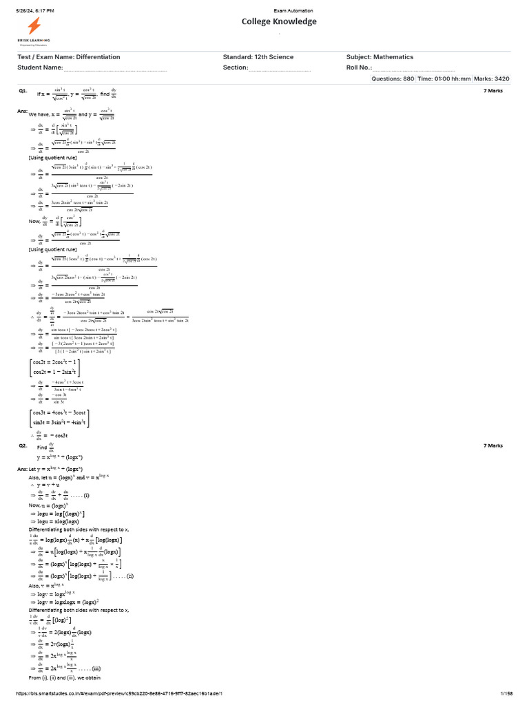 Differentiation | PDF | Mathematical Objects | Mathematical Analysis
