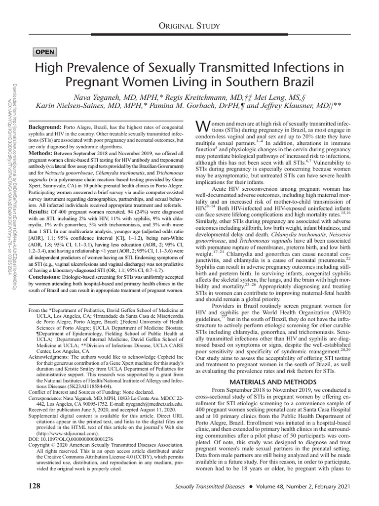 High Prevalence of Sexually Transmitted Infections.9 | PDF | Sexually ...