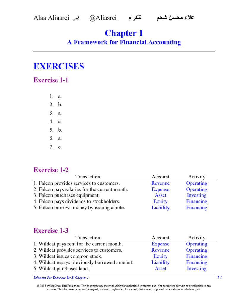 Sol_ExerciseB_ch01 | PDF | Equity (Finance) | Retained Earnings