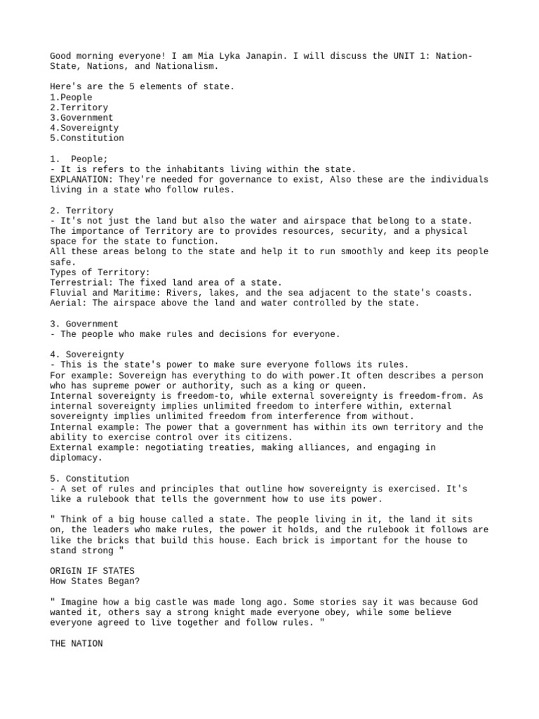 Contemp Report | PDF | Sovereignty | Nation