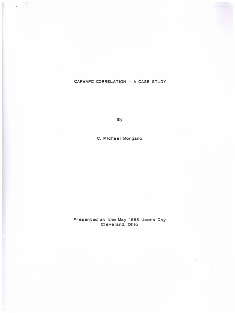CAPWAPC-Correlation-A-Case-Study-Michael-Morgano-1988 | PDF