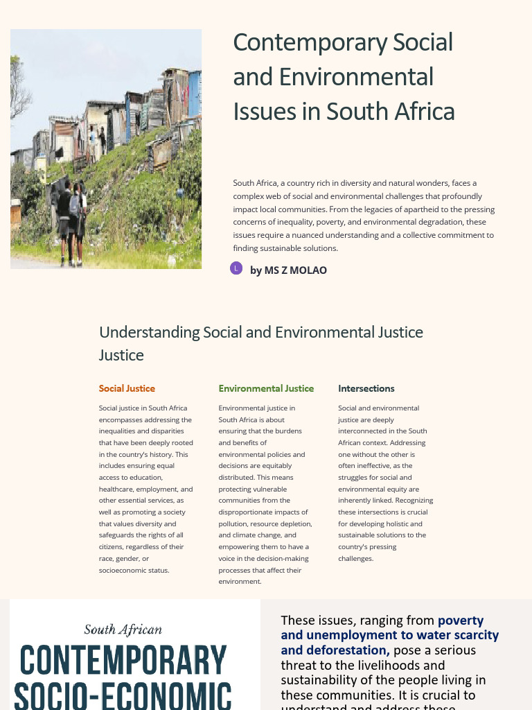 GRADE 10 Contemporary Social and Environmental Issues in South Africa ...