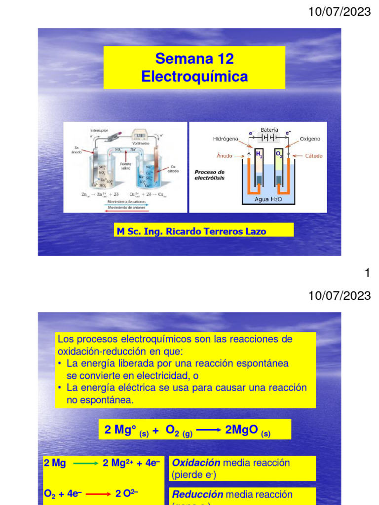 CLASE 12 ELECTROQUIMICA Pdf2go | PDF | Redox | Electrodo