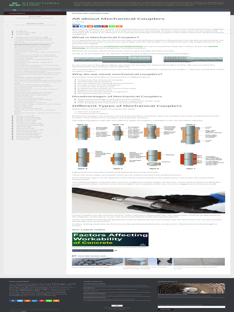 All About Mechanical Couplers - Structural Guide | PDF | Concrete ...
