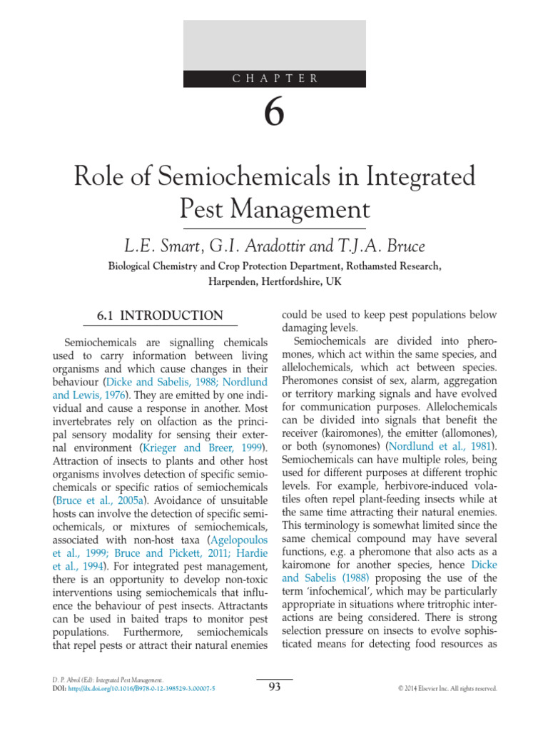 Role of Semiochemicals in Integrated PM | PDF | Pest Control | Insects