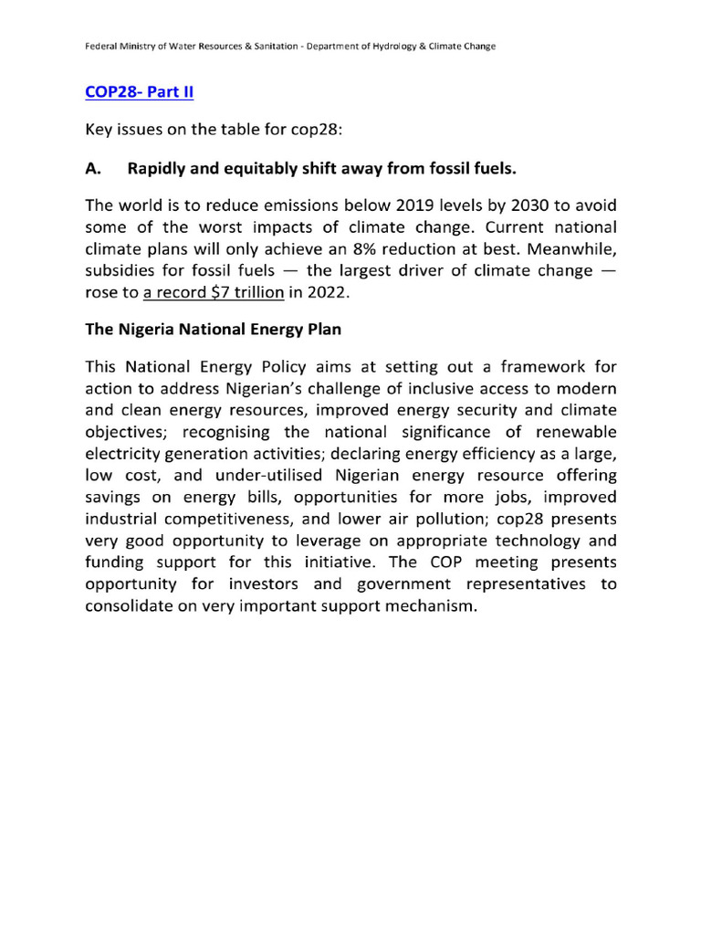 COP28 Part II Newdocx | PDF