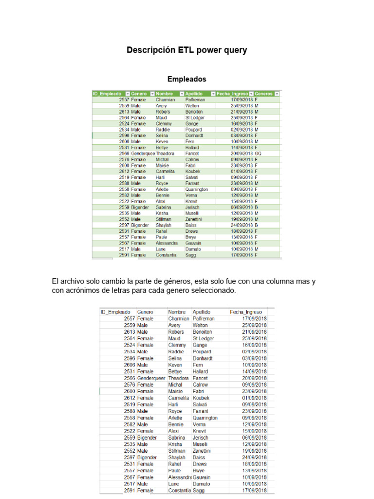 Descripción ETL Power Query | PDF